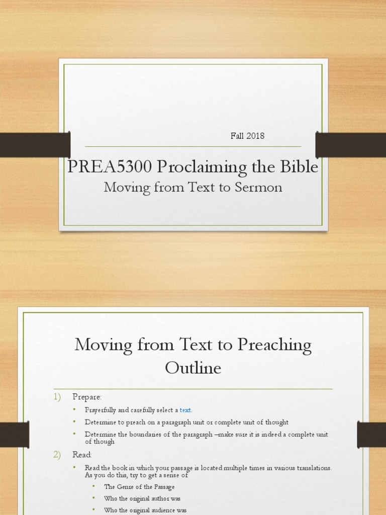 The Process of Expository Preaching Sermon Study and Development 1 PDF ...