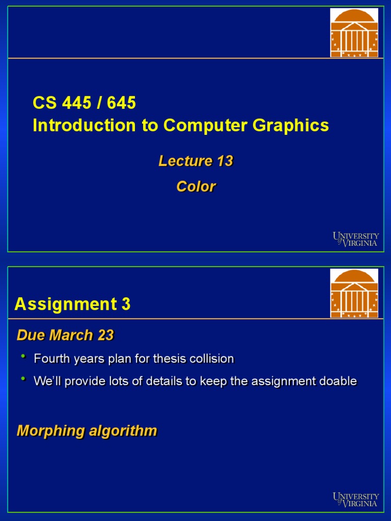CS 445 / 645 Introduction To Computer Graphics: Color | PDF | Color | Hue