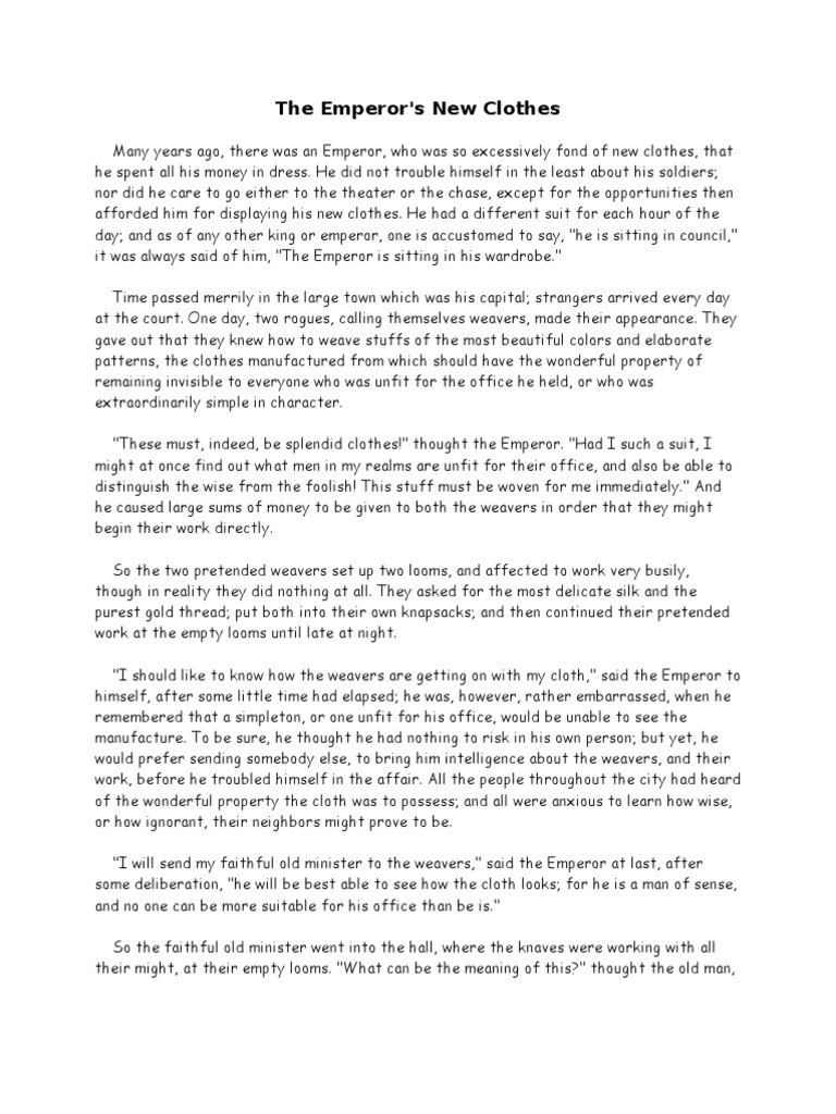 The Emperor's New Clothes | PDF | Weaving | Loom