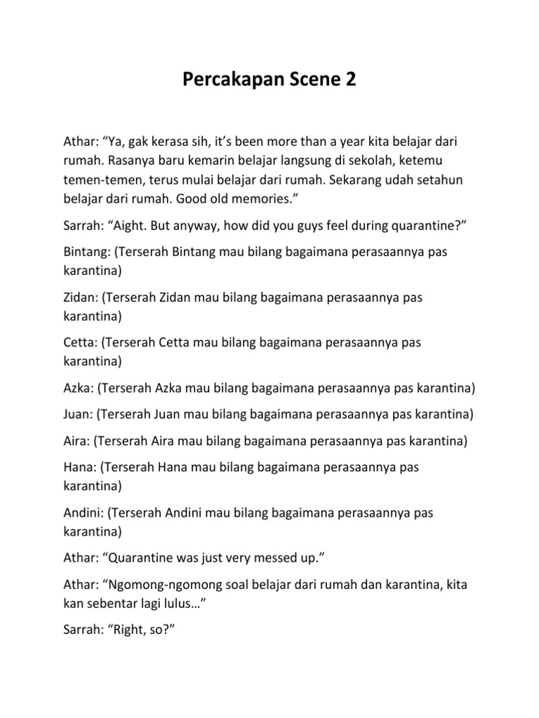 Percakapan Scene 2 Rev. 1 | PDF
