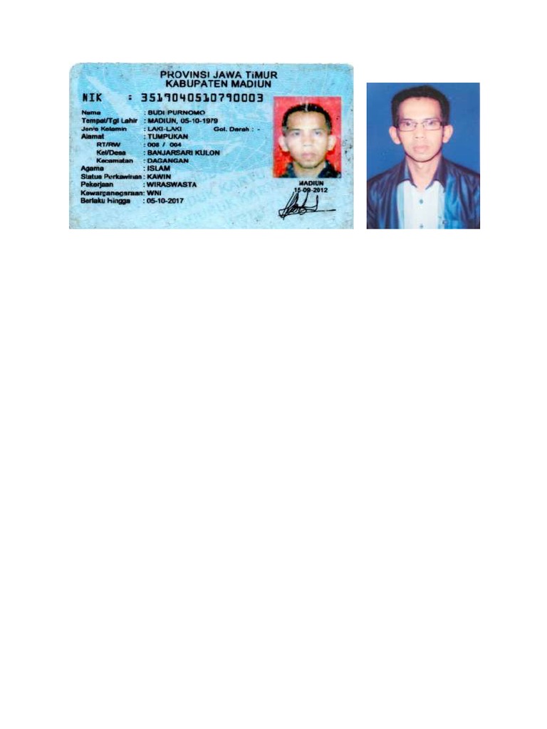 Ijasah, KTP Budi Purnomo | PDF