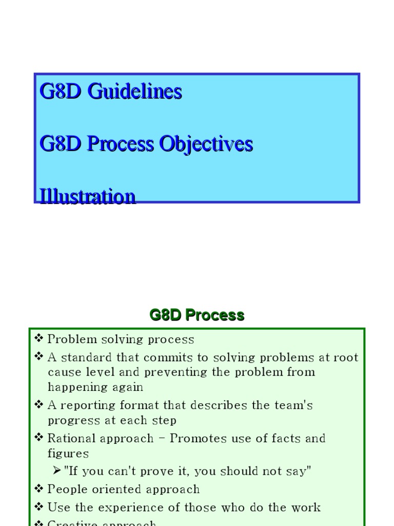 G8D Guidelines G8 D Process Objectives Illustration | PDF | Business ...