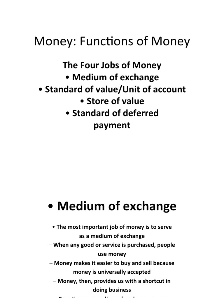 Functions and Roles of Money Explained | PDF | Money Supply | Money