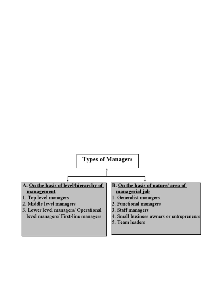 Types of Managers | PDF | Business | Self-Improvement
