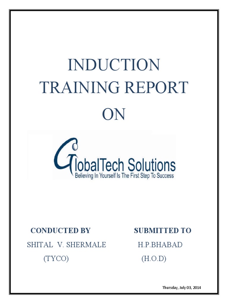 Induction Training Report ON: Conducted by Submitted To | PDF ...