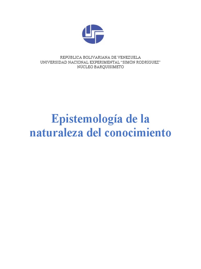 Epistemología de La Naturaleza Del Conocimiento | PDF | Epistemología | Conocimiento