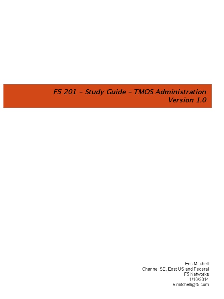 F5 201 Study Guide TMOS Administration V | PDF | Load Balancing ...