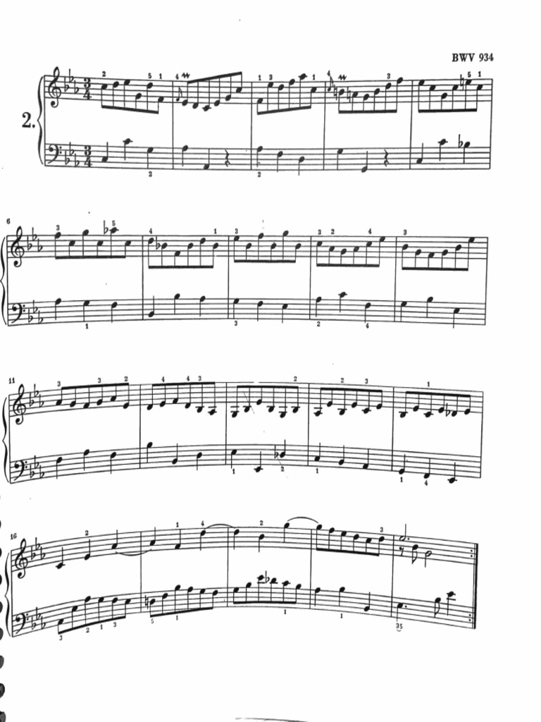 Little Prelude C Minor BWV 934 | PDF