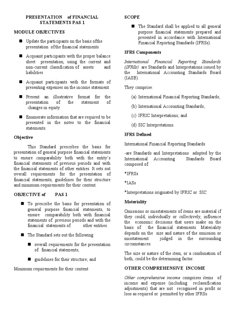 Financial Statements Presentation Guide | PDF | International Financial ...