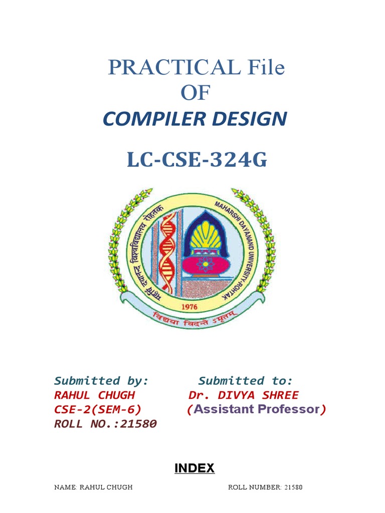 Compiler Design Practical File | PDF | Formalism (Deductive) | Computing