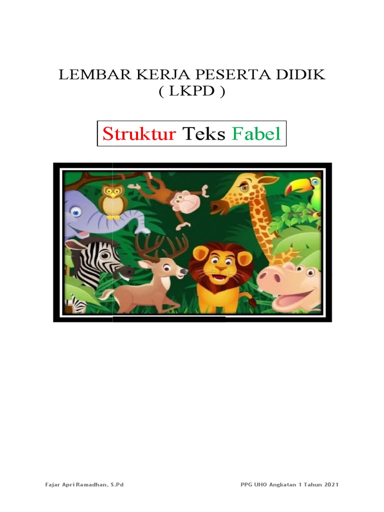 LKPD STRUKTUR TEKS CERITA FABEL-min | PDF