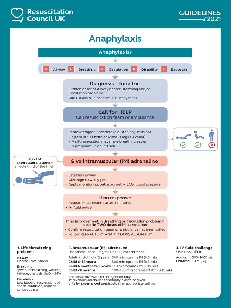 Anaphylaxis Algorithm 2021 | PDF | Intravenous Therapy ... Anaphylaxis Algorithm 2021 | PDF | Intravenous Therapy ...