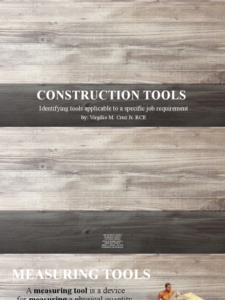 Construction Tools: Identifying Tools Applicable To A Specific Job ...