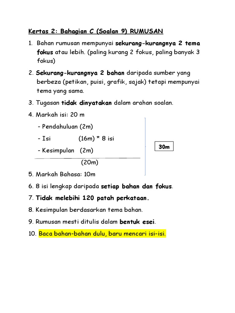 Teknik Menjawab Soalan Rumusan SPM 2021 | PDF