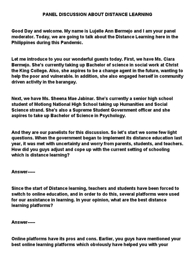 Student Perspectives on Distance Learning | PDF | Distance Education ...