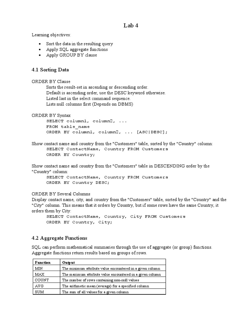 DB Lab 4 | PDF | Software Development | Computer Programming