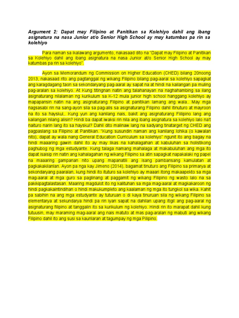 Argument 2 Pdf