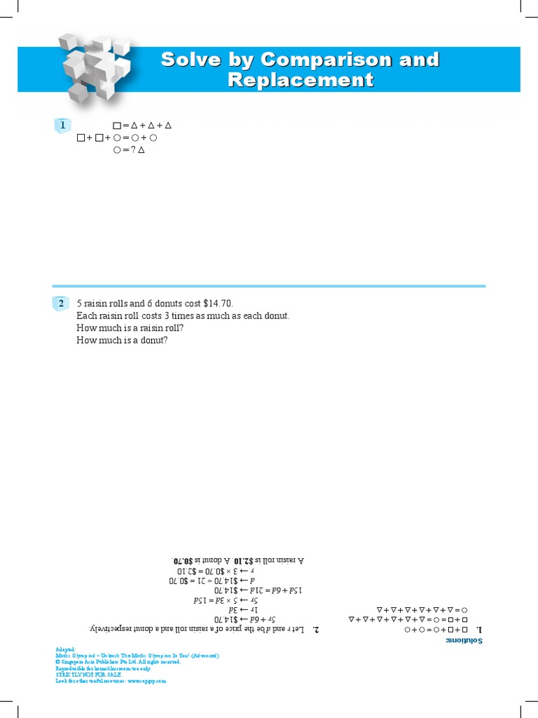 01 - Solve by Comparison and Replacement | PDF
