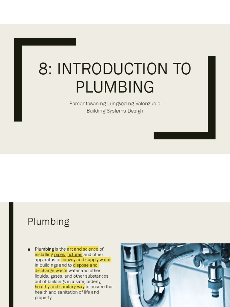 Introduction To Plumbing | PDF | Pipe (Fluid Conveyance) | Plumbing