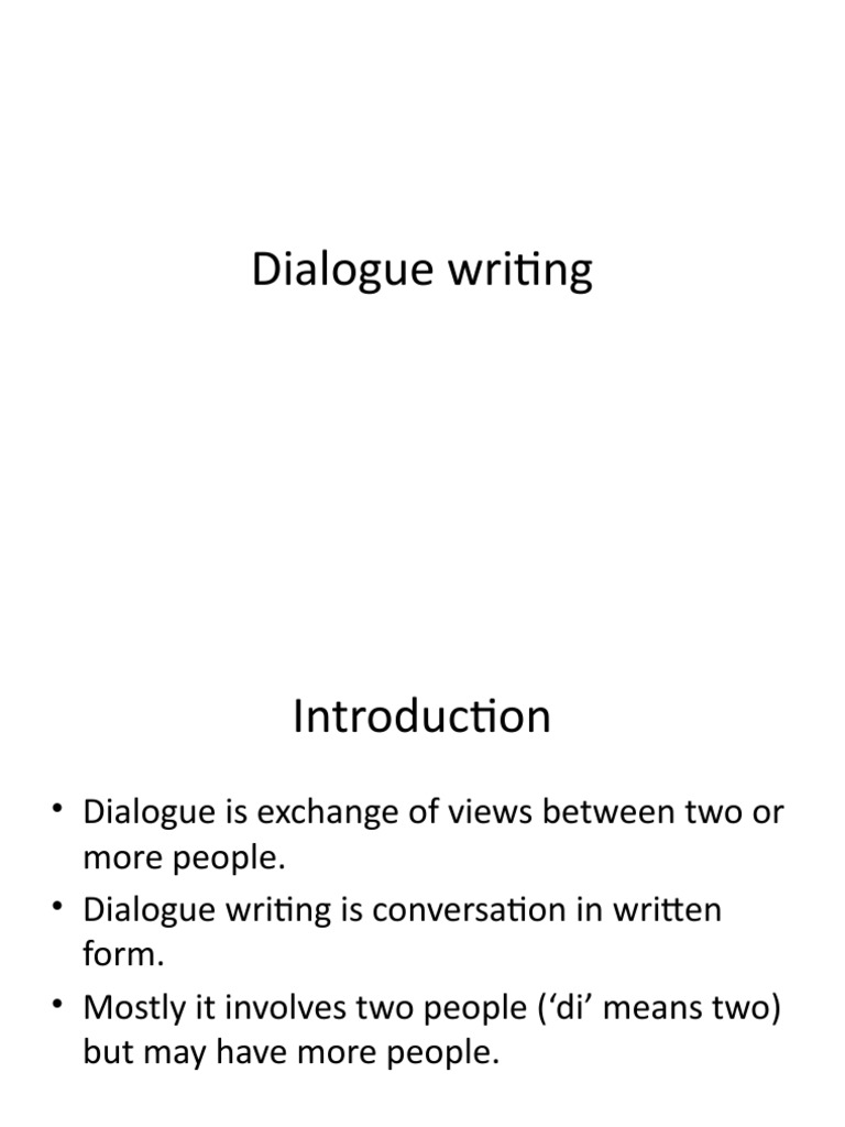 Dialogue Writing | PDF