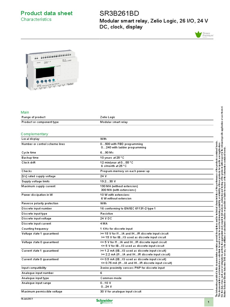 SR3B261BD DATASHEET SA en-GB | PDF | Relay | Electrical Engineering