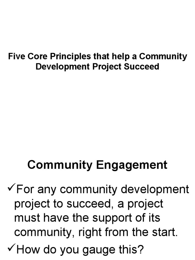 Five Core Principles That Help A Community | PDF