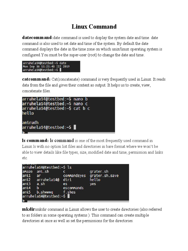 Linux Command: Datecommand | PDF | Computer File | Directory (Computing)