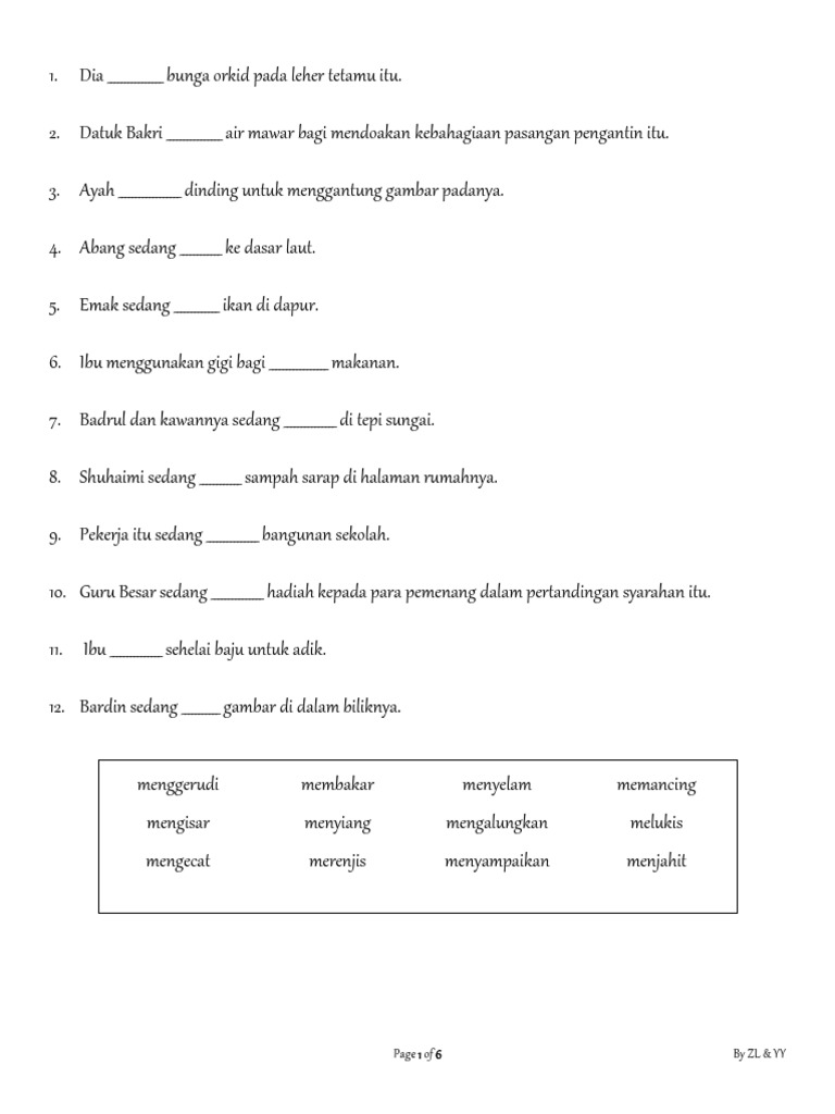 BM Kata Kerja Exercise2 | PDF