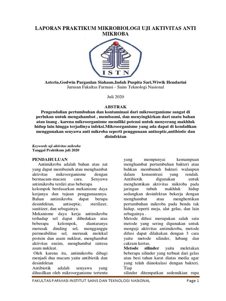 Uji Aktivitas Antimikroba Metode Difusi | PDF | Sains & Matematika