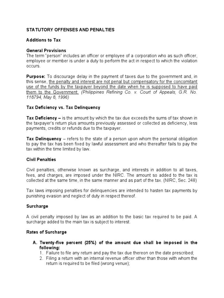 Tax Penalties & Offenses Guide | PDF | Taxpayer | Taxes