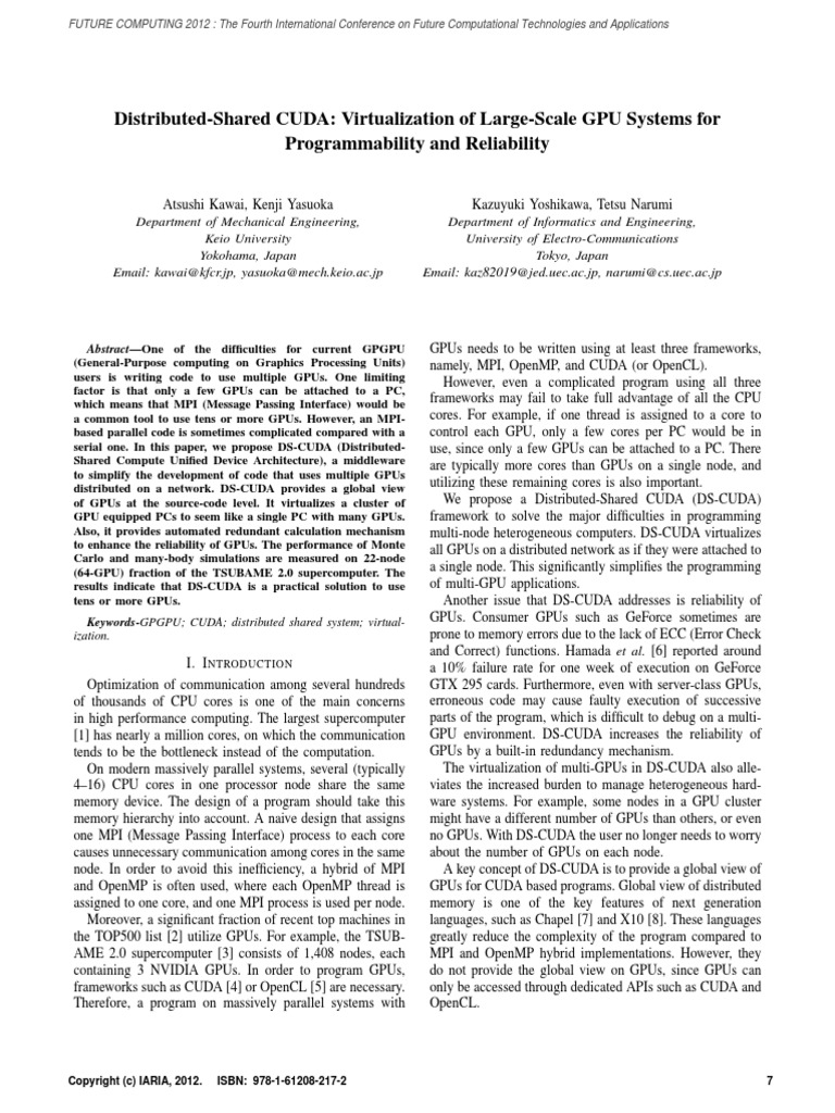 Distributed-Shared CUDA: Virtualization of Large-Scale GPU Systems For Programmability and ...