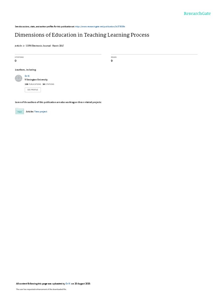Dimensions of Education | PDF | Educational Technology | Teaching Method