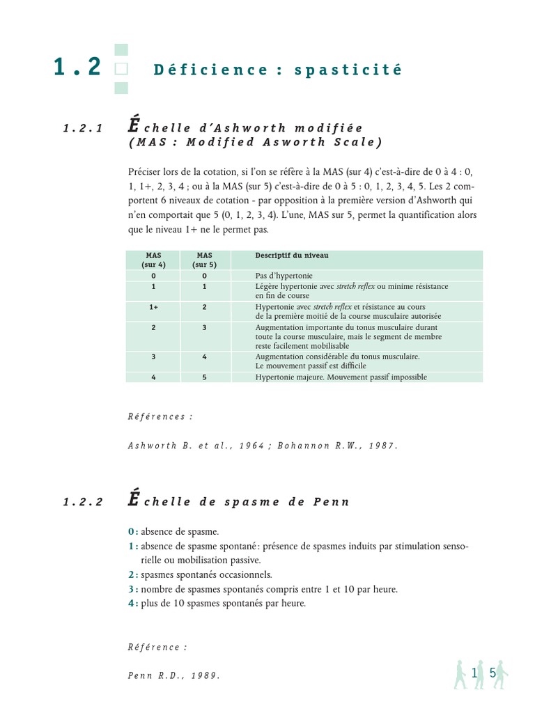 ECHELLES Spasticite | PDF