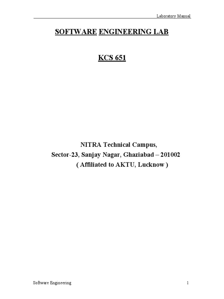 Software Engineering Lab Manual-KCS-651 | PDF | Automated Teller Machine | Personal ...