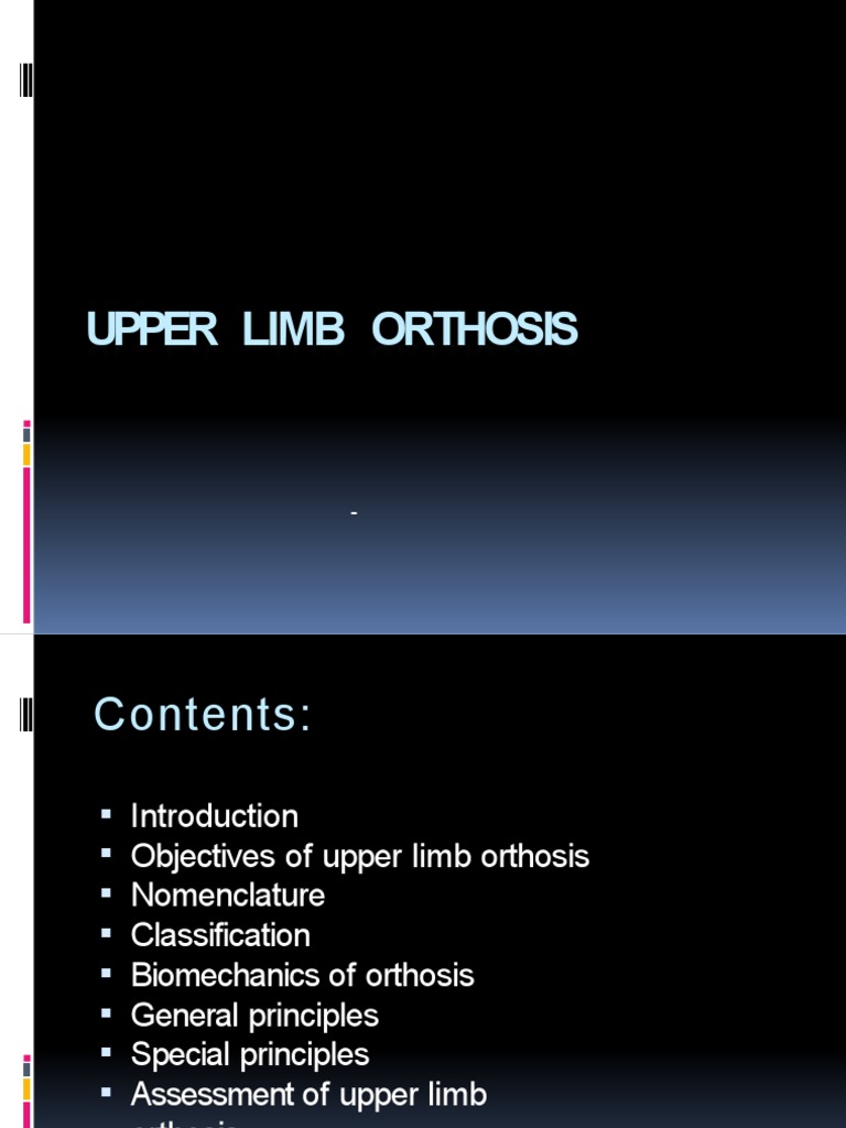 Upper Limb Orthosis | Download Free PDF | Elbow | Thumb
