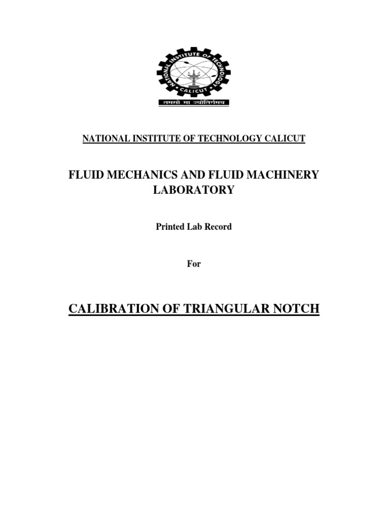 Calibration of Triangular Notch Flow | PDF | Fluid Dynamics | Calibration