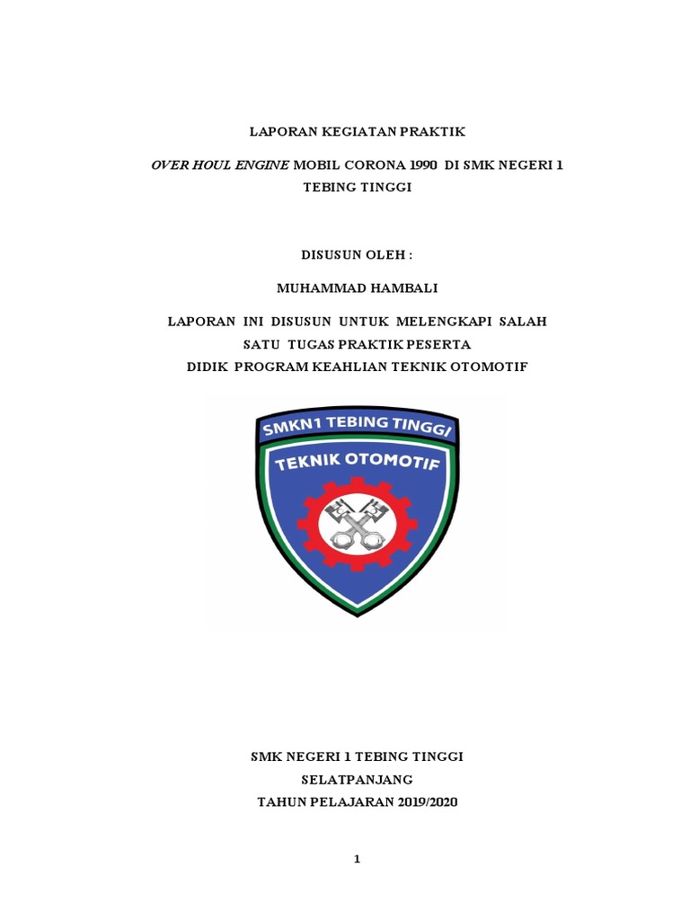 Laporan Praktik Overhaul Mobil Corona 1990 | PDF
