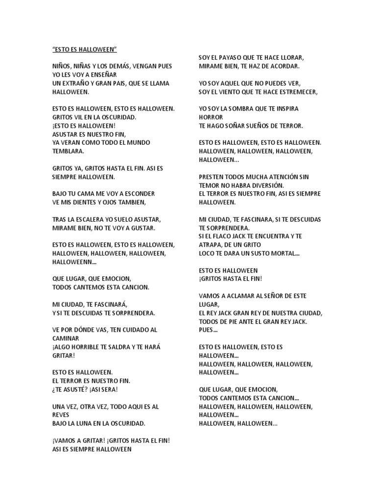 Esto Es Halloween Letra | PDF