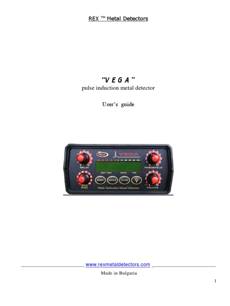 "VEGA": Pulse Induction Metal Detector User's Guide | PDF | Battery ...