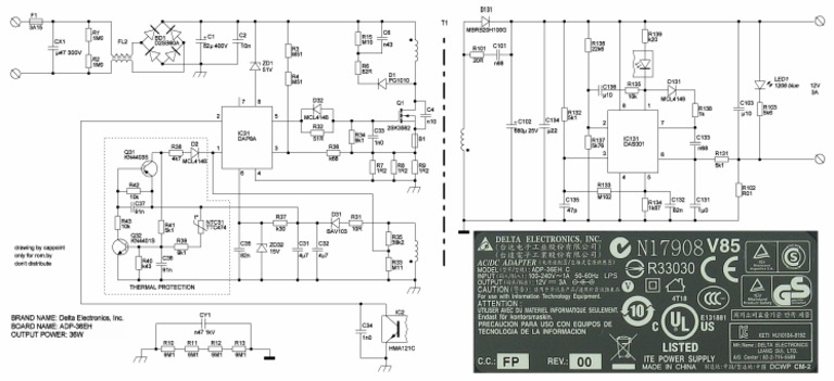 Delta ADP-36EH 12V-3A Pier DAP6Awto DAS001 | PDF