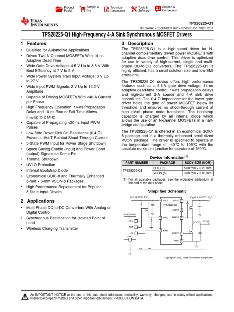 Texas Instrument Gate Driver | PDF | Mosfet | Electrostatic Discharge