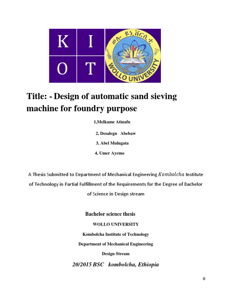 Auto Sand Sieving Machine | PDF | Casting (Metalworking) | Foundry