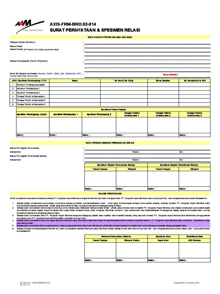 Form Spesimen Digabungkan | PDF