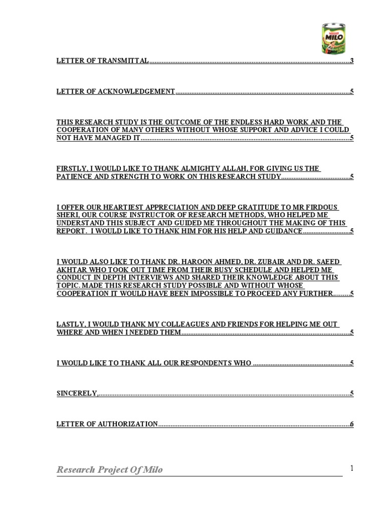 NESTLE Milo MBR | PDF | Survey Methodology | Sampling (Statistics)