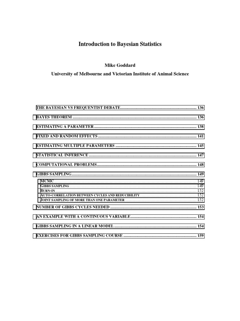 Introduction To Bayesian Statistics1 | PDF | Bayesian Inference ...