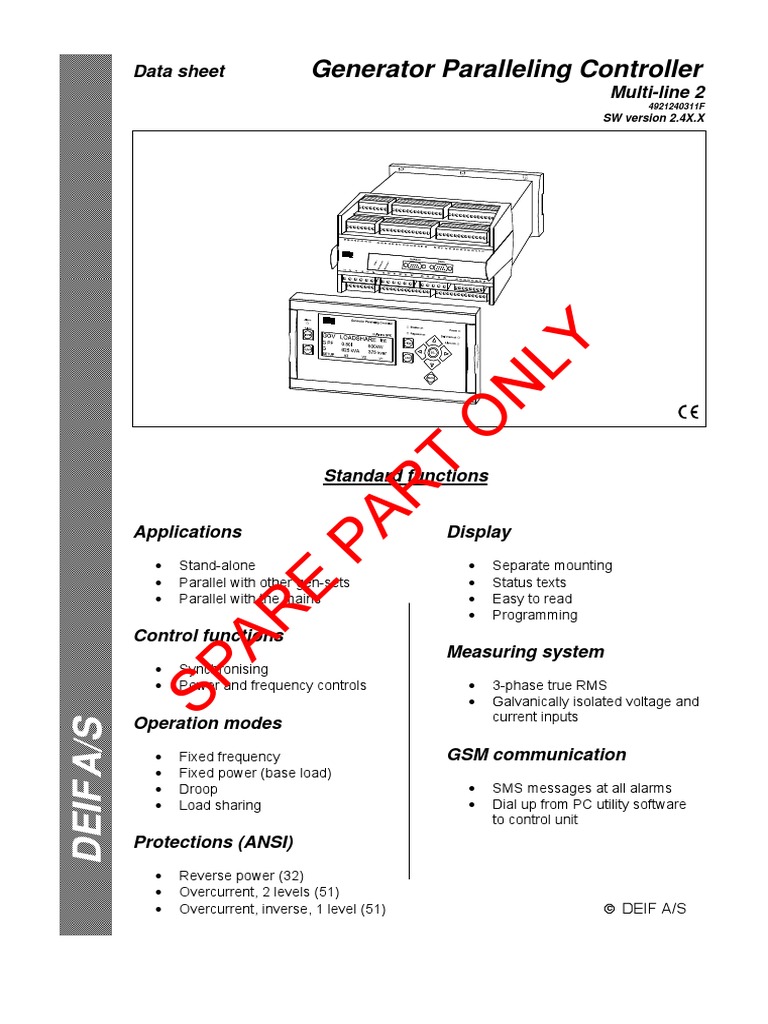 Generator Paralleling Controller: Data Sheet Multi-Line 2 | PDF ...