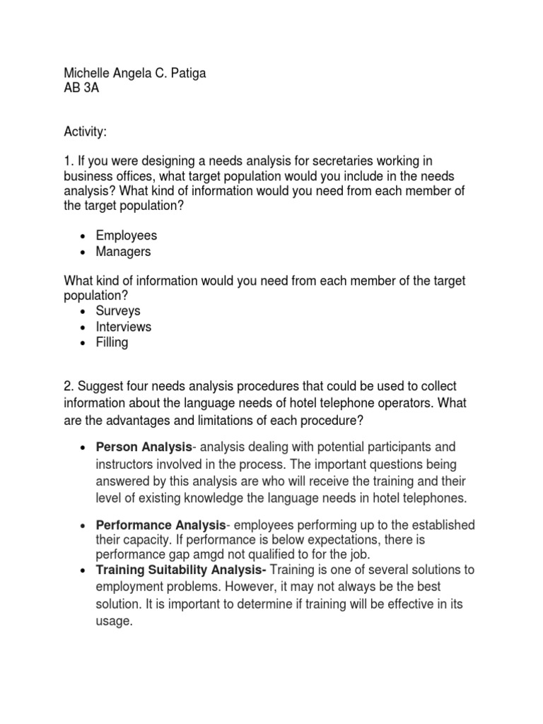 Person Analysis-Analysis Dealing With Potential Participants and | PDF ...