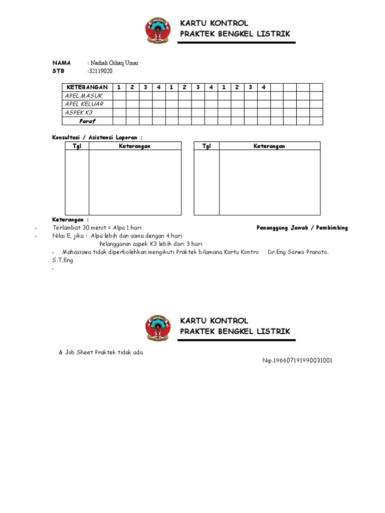 Kartu Control | PDF