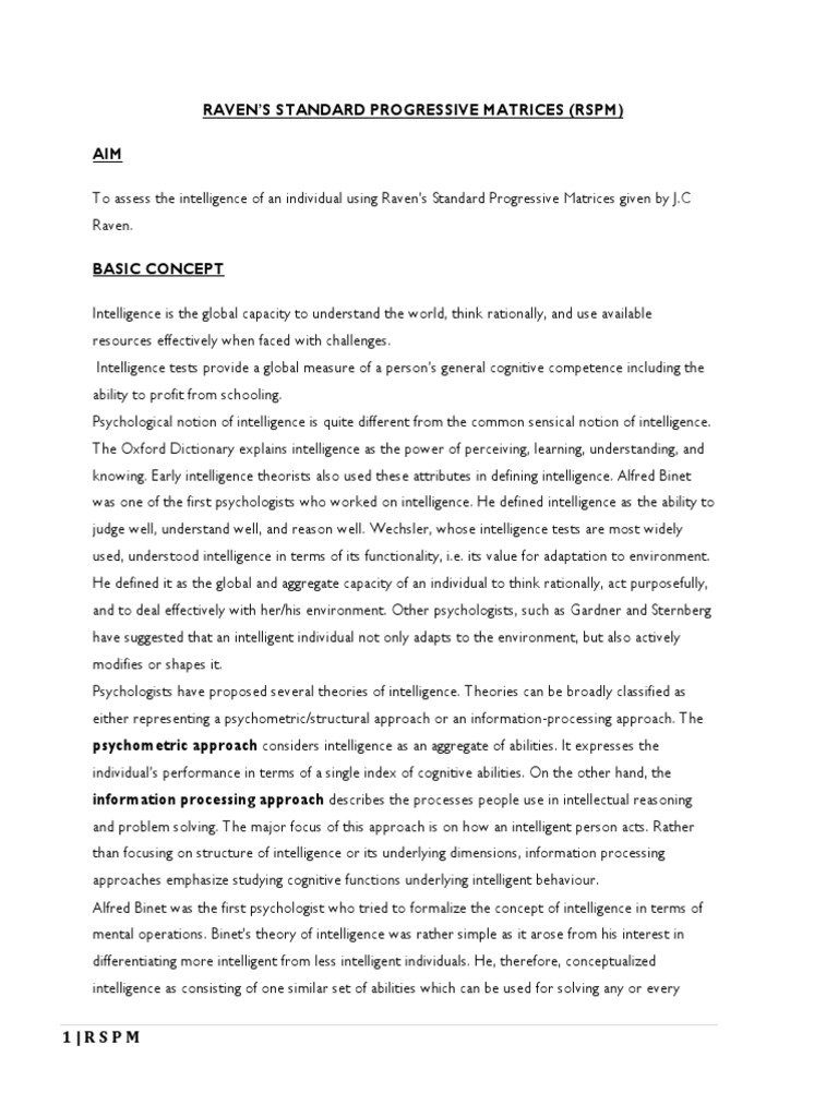 RSPM - Self Help Manual | PDF | Intellectual Giftedness | Intelligence ...