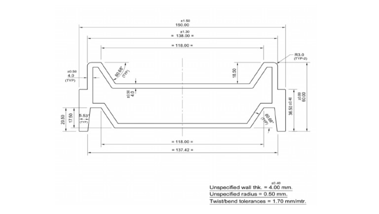 Aluminium Profile Die Drawing - 150 MM | PDF